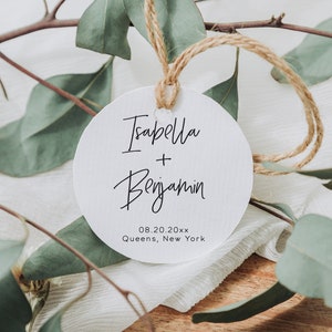 Round Wedding Tag Template, Round Favor Tag Template, Round Gift Tag ...