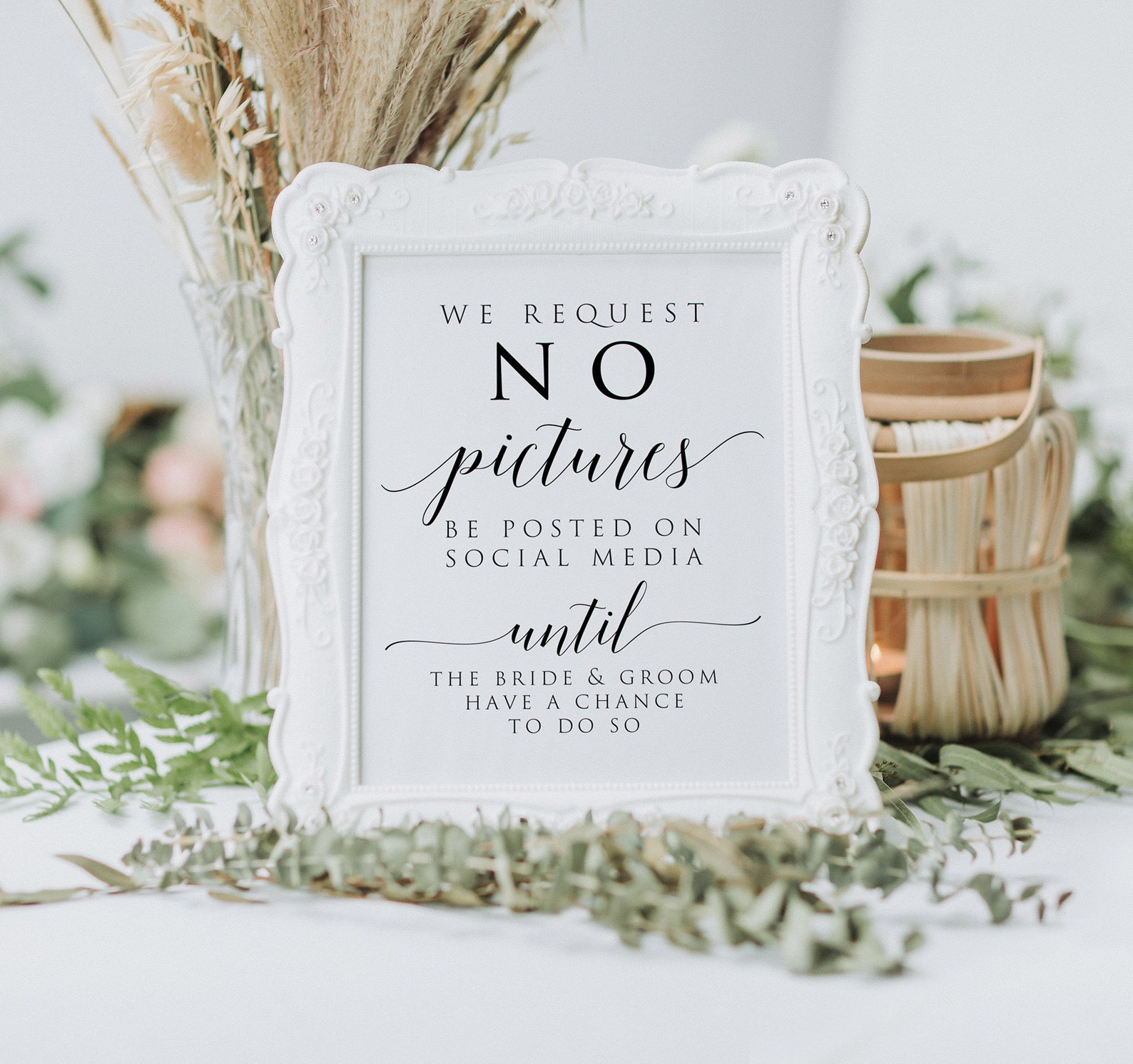 No Pictures Wedding Sign Wedding Signs No Pictures on Social - Etsy