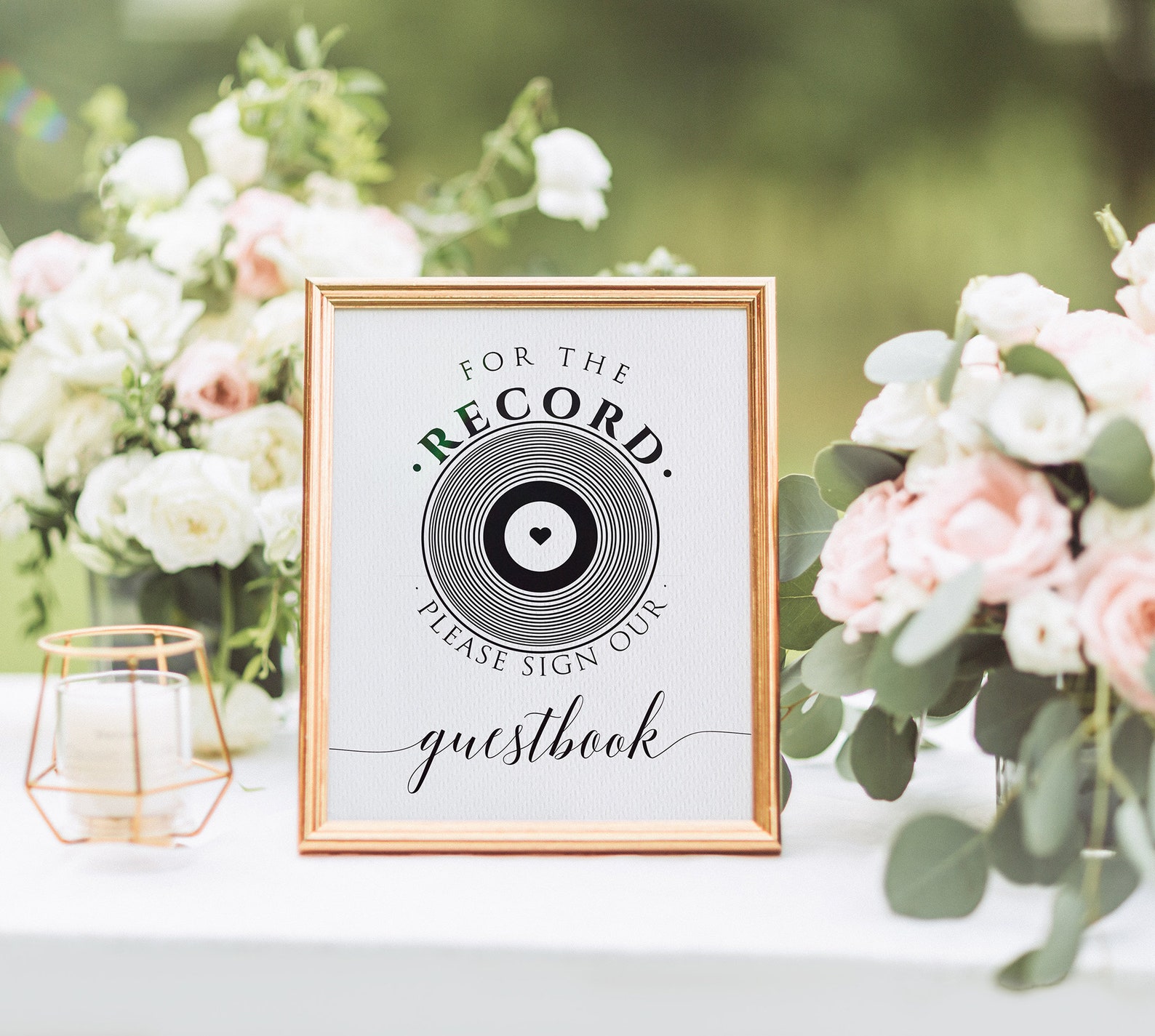 For the Record Sign, Sign Our Record Guest Book, Record Guestbook Sign ...