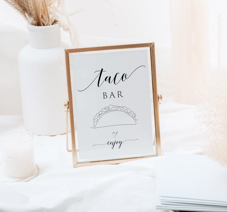 Taco Bar Printable Party Sign Taco Table Sign Taco Bar - Etsy