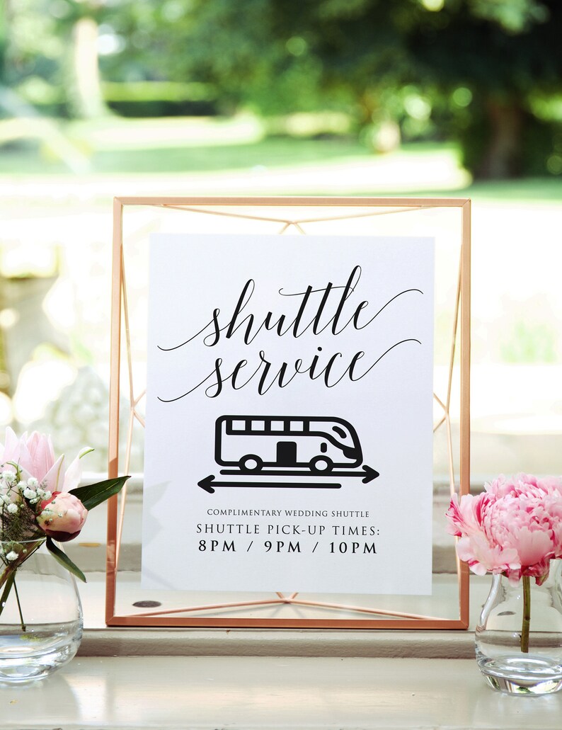 Wedding Shuttle Service Sign Wedding Shuttle Sign Shuttle | Etsy