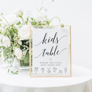 Printable Kids Table Sign, Editable Kids Table Sign Template, Wedding ...