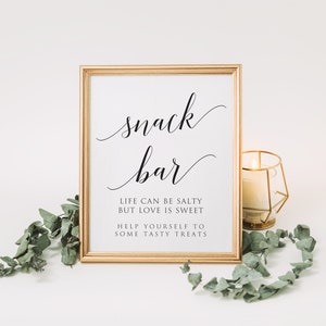 Printable Snack Bar Sign, Snack Bar Sign, Editable Snack Bar Sign ...