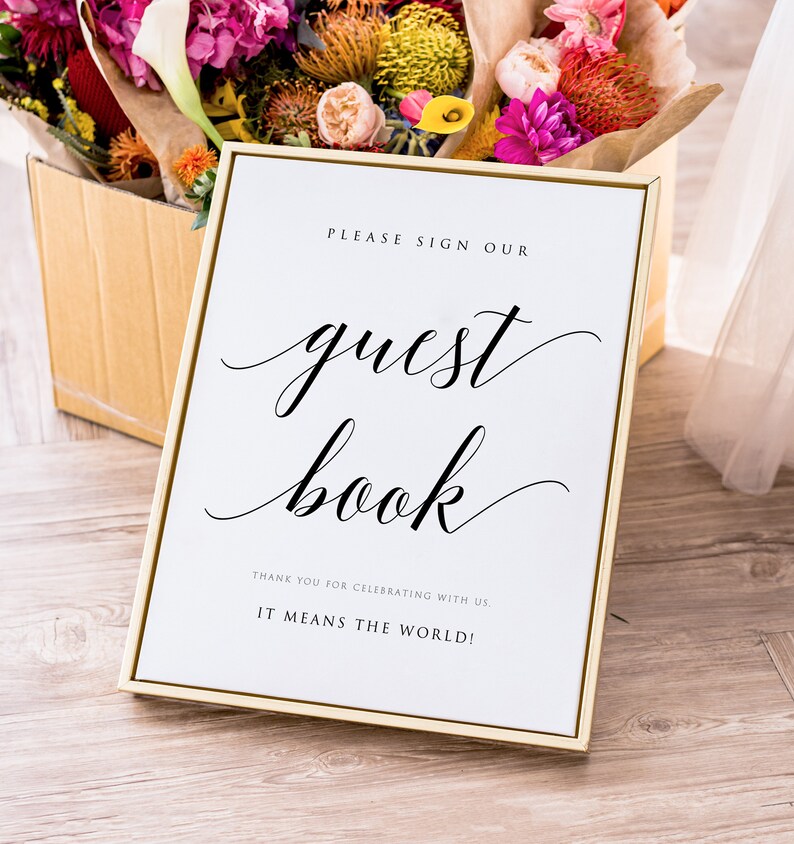 Printable Guest Book Sign Template Modern Guestbook Sign | Etsy