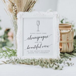 Champagne Sign Modern Wedding Drinks Sign Printable - Etsy