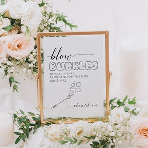Bubble Send off Sign, Printable Wedding Bubble Send off Sign, Editable ...