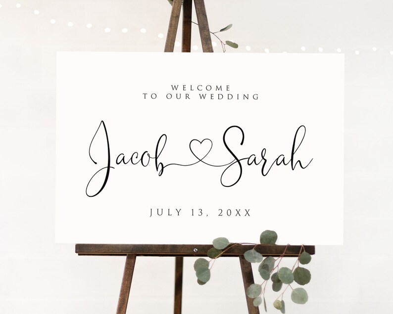 5 Sizes Wedding Welcome Sign Template Printable Welcome Sign - Etsy