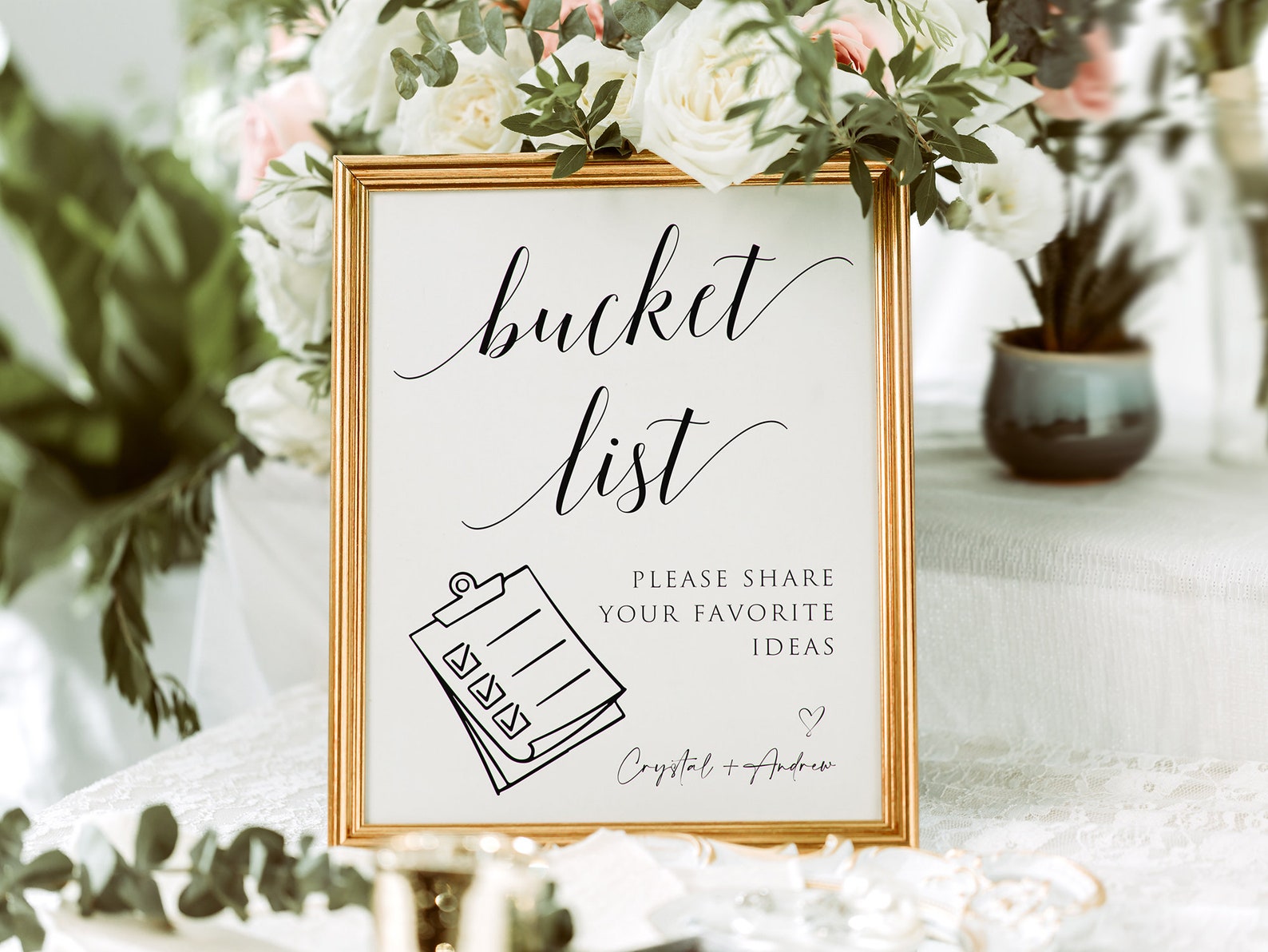 Bucket List Sign Template Wedding Signs Printable Bucket | Etsy