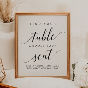 Find Your Table Sign, Please Find Your Seat Sign, Take Your Name Card ...