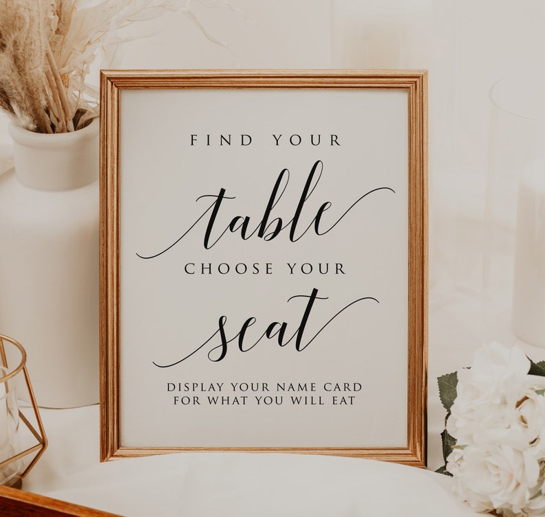 Find Your Table Sign Please Find Your Seat Sign Take Your - Etsy