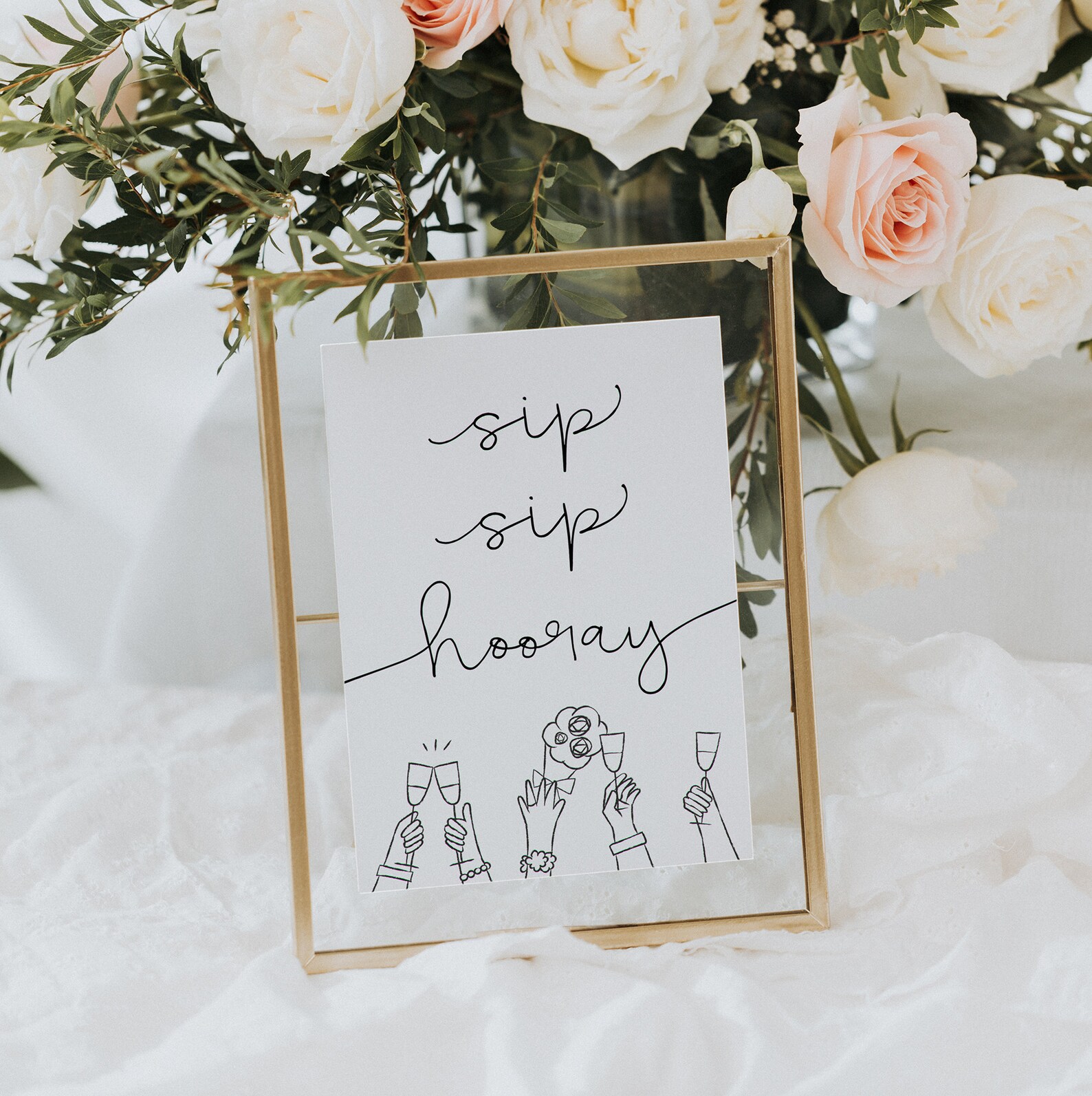 Printable Sip Sip Hooray Sign Baby Shower Sign Bridal Shower | Etsy
