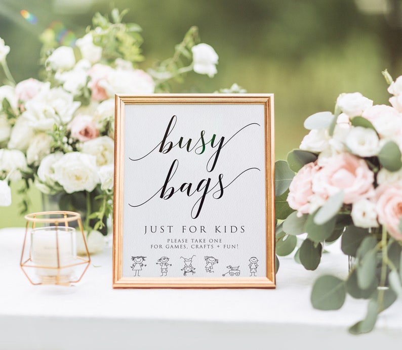 Kids Busy Bag Sign Wedding Kids Arts and Crafts Bag Kids - Etsy