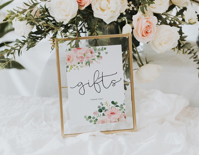 Floral Gifts Sign Printable Gifts Sign Blush Pink Gifts - Etsy