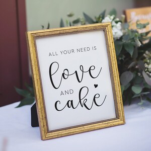 Wedding Cake Sign, Birthday Cake Sign, All You Need is Love and Cake ...