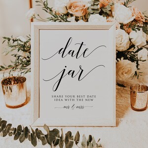 Printable Date Jar Sign, Date Night Jar Sign, Date Night Ideas Sign ...