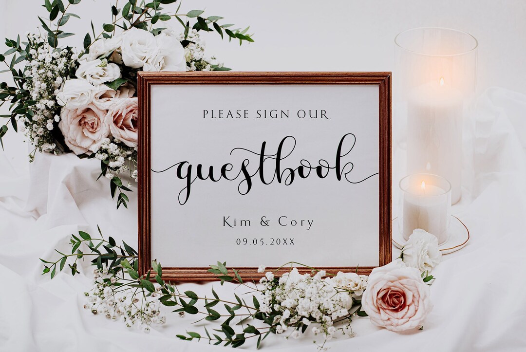 Printable Guest Book Sign Template, Modern Guestbook Sign, Printable ...