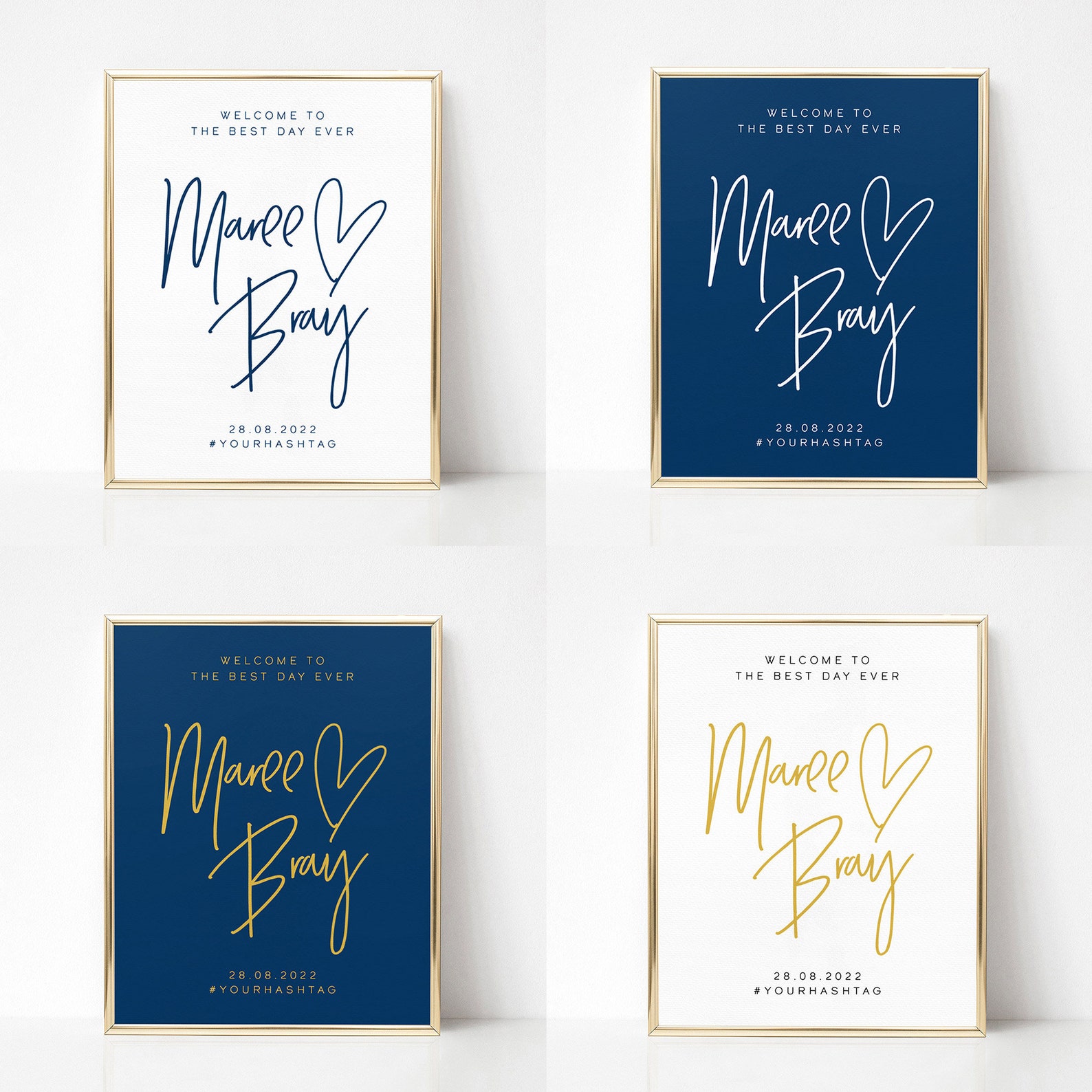 6 Sizes Wedding Welcome Sign Template, Printable Welcome Sign, Editable ...