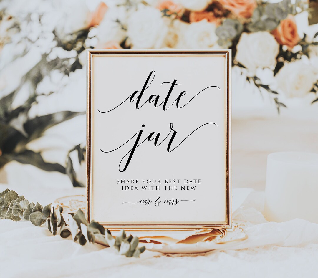 Printable Date Jar Sign, Date Night Jar Sign, Date Night Ideas Sign ...