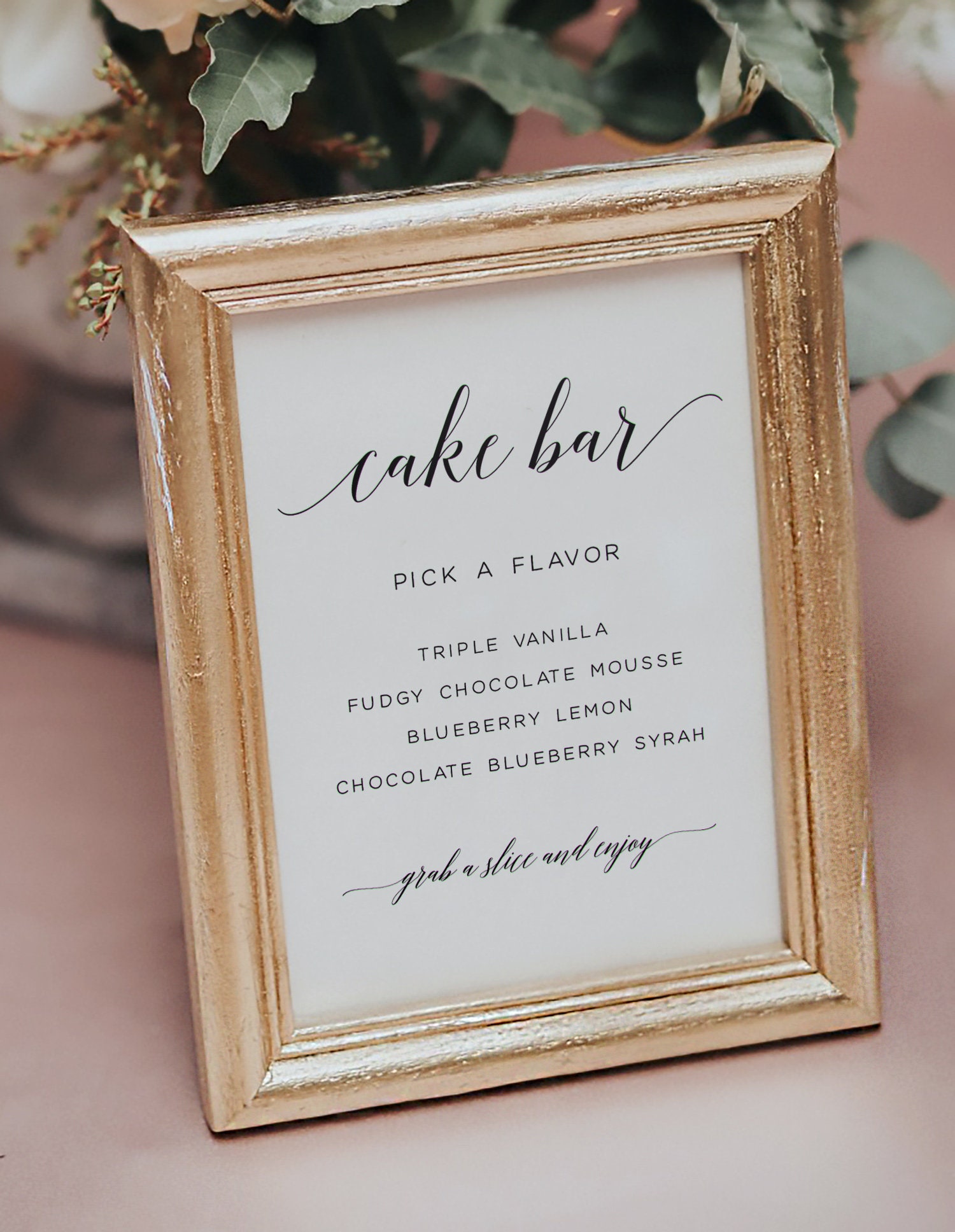 Printable Wedding Cake Bar Sign Printable Cake Bar Sign - Etsy