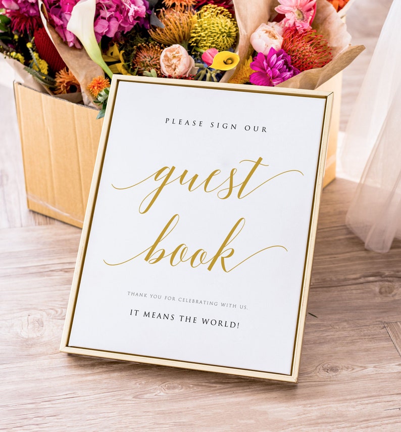 Printable Guest Book Sign Template Modern Guestbook Sign | Etsy