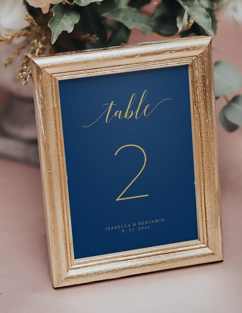 Printable Table Number Cards Gold Table Number Signs Gold | Etsy