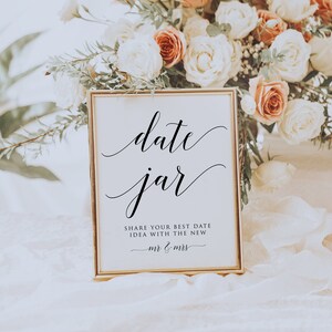 Printable Date Jar Sign, Date Night Jar Sign, Date Night Ideas Sign ...