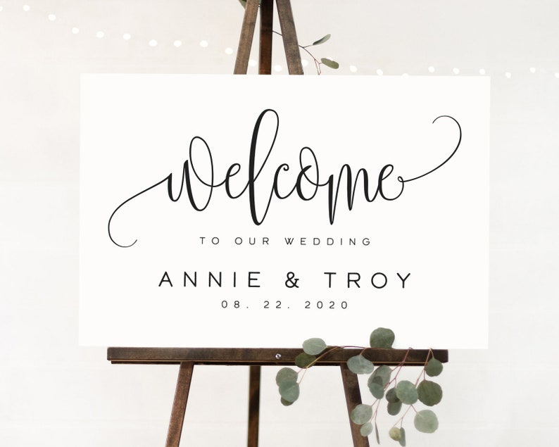 6 Sizes Wedding Welcome Sign Template Welcome Sign Printable - Etsy