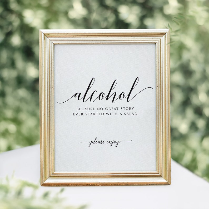 Printable Alcohol Sign Bar Sign Wedding Sign Reception - Etsy