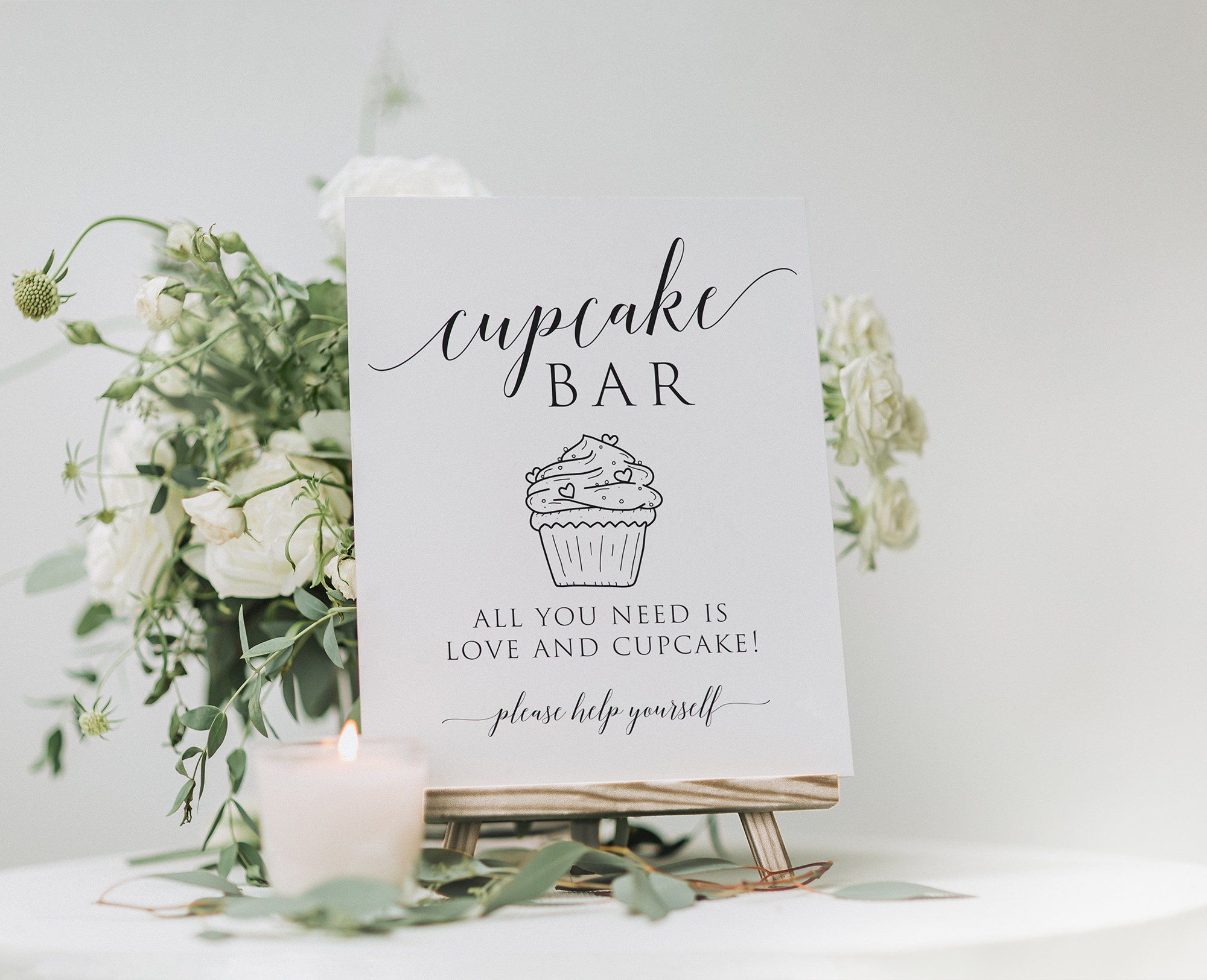 Editable Wedding Cupcake Sign Template Wedding Dessert Sign - Etsy Canada