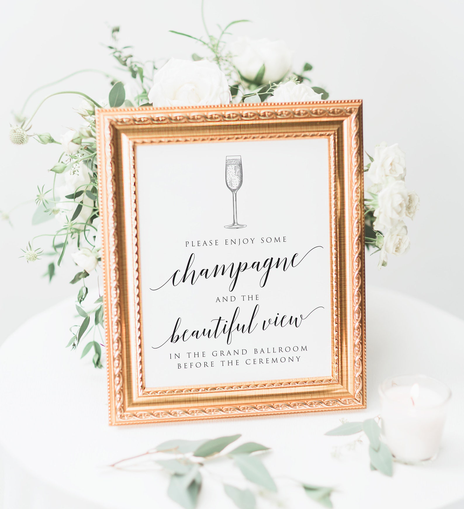 Champagne Sign Modern Wedding Drinks Sign Printable - Etsy