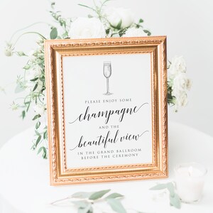 Champagne Sign, Modern Wedding Drinks Sign, Printable Champagne Cheers ...