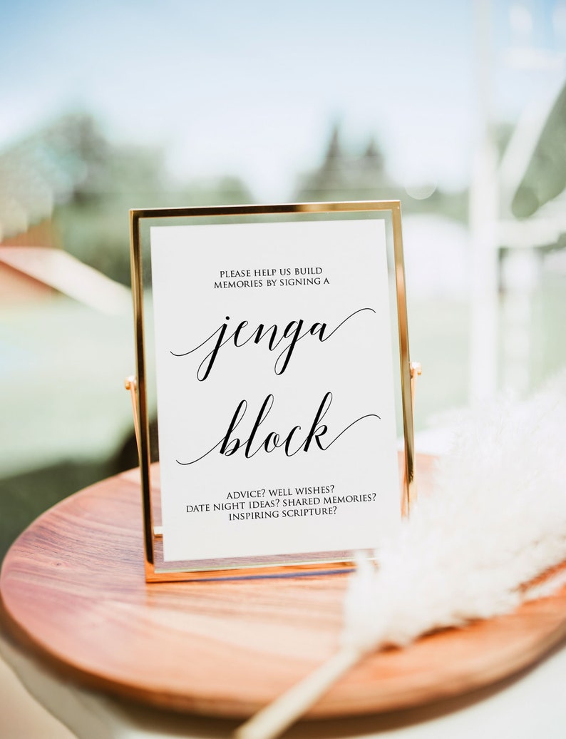 Wedding Jenga Block Sign Jenga Guestbook Sign Please Sign A - Etsy