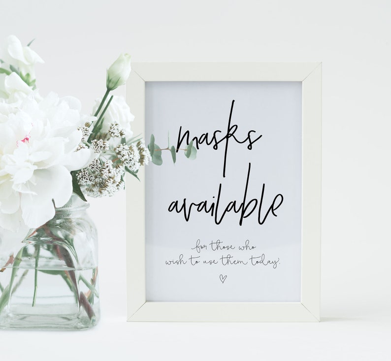 Masks Available Sign Masks Sign For Wedding Wedding Masks | Etsy