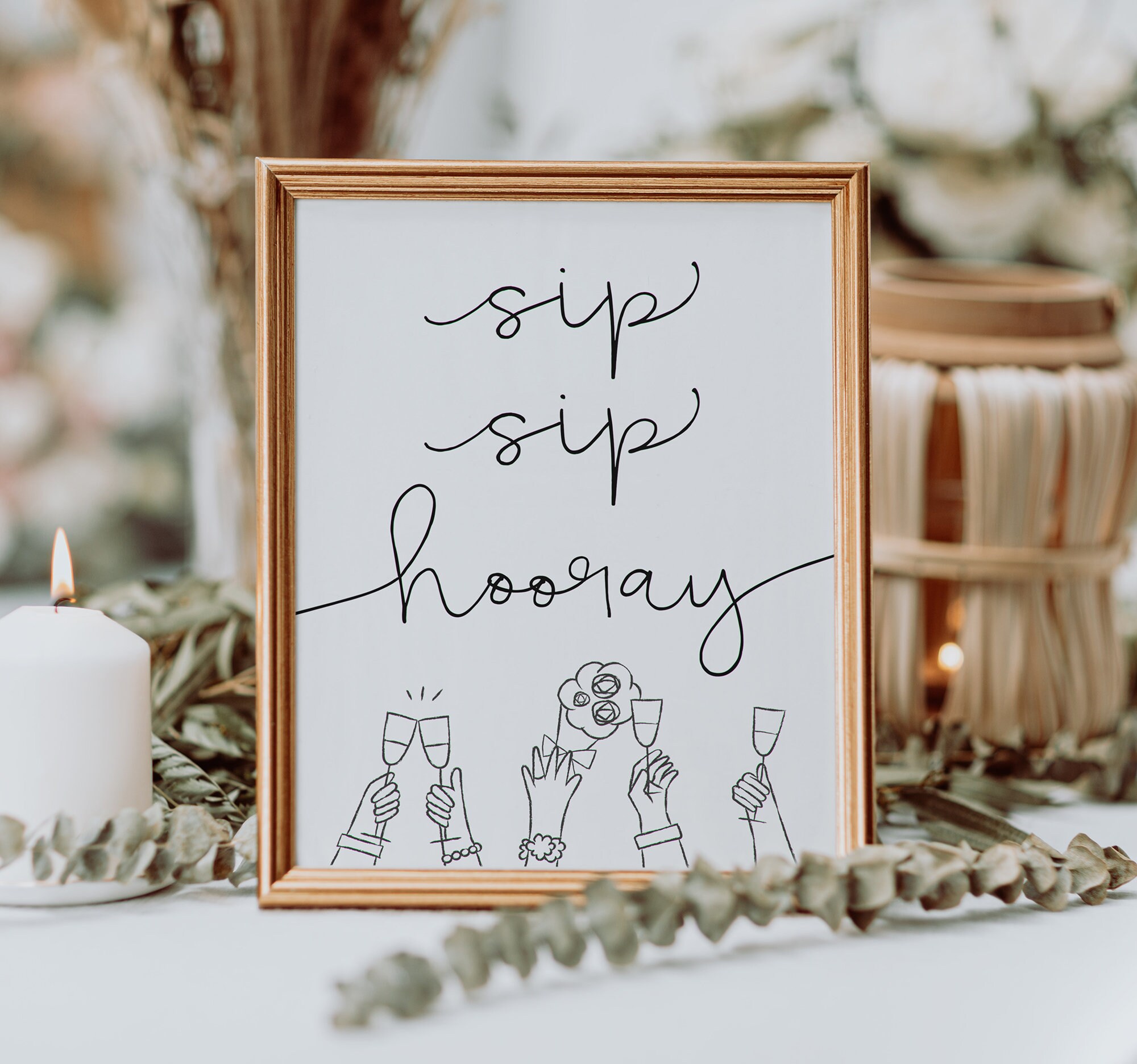 Printable Sip Sip Hooray Sign Baby Shower Sign Bridal Shower | Etsy