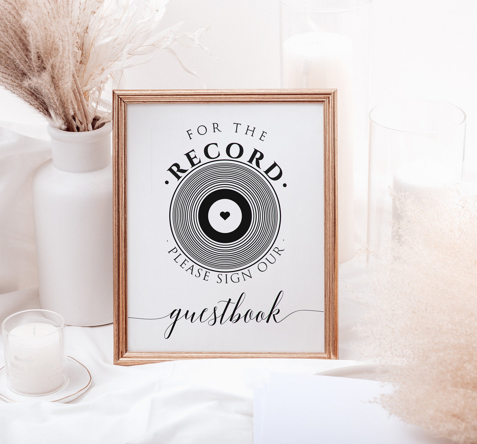 For the Record Sign, Sign Our Record Guest Book, Record Guestbook Sign ...