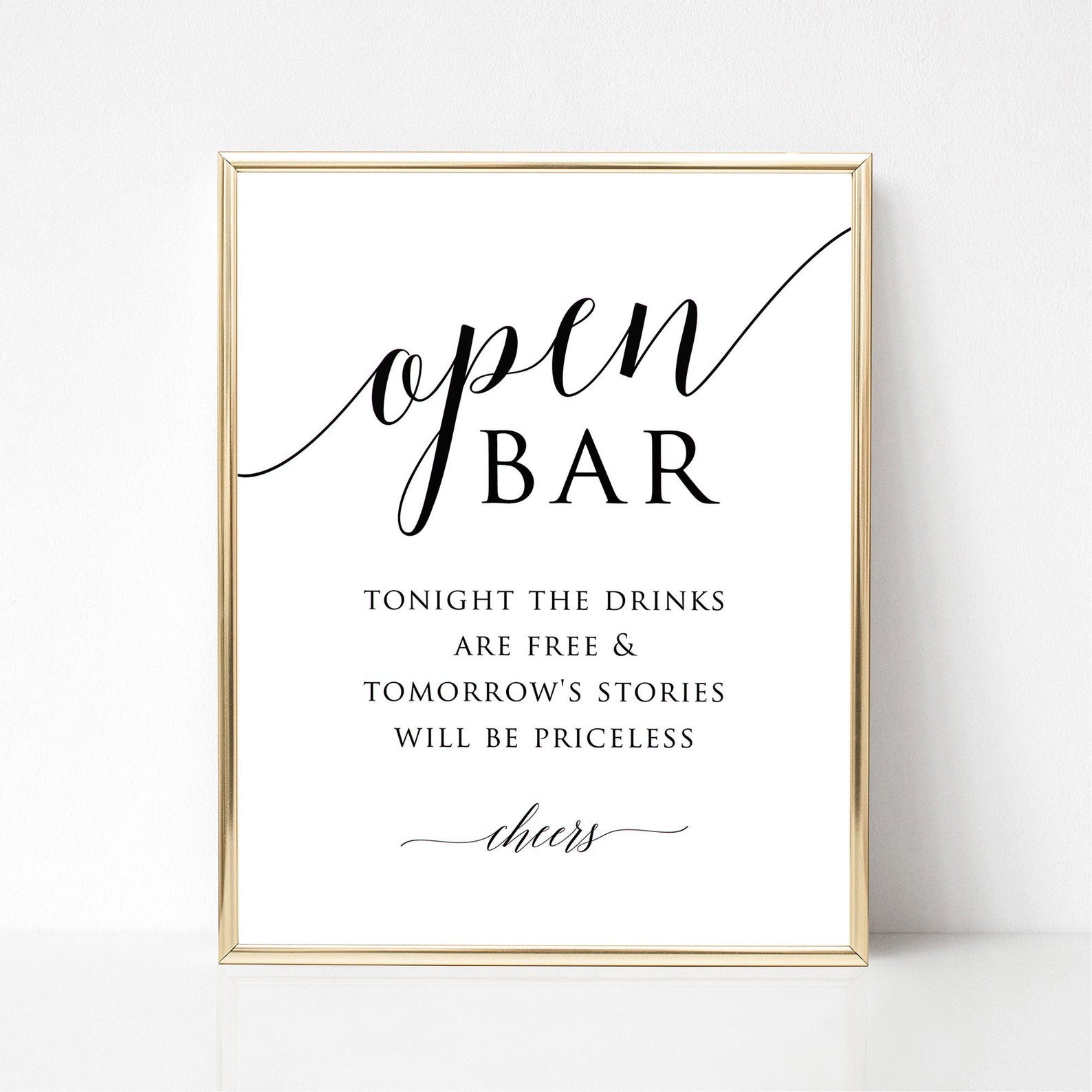 Open Bar Sign Wedding Open Bar Sign Printable Wedding Bar - Etsy