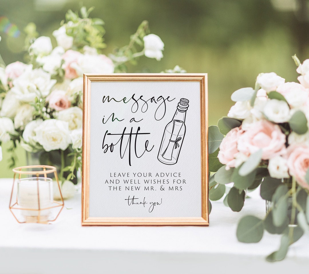 Message in A Bottle, Wedding Signs, Message in A Bottle Sign, Message ...