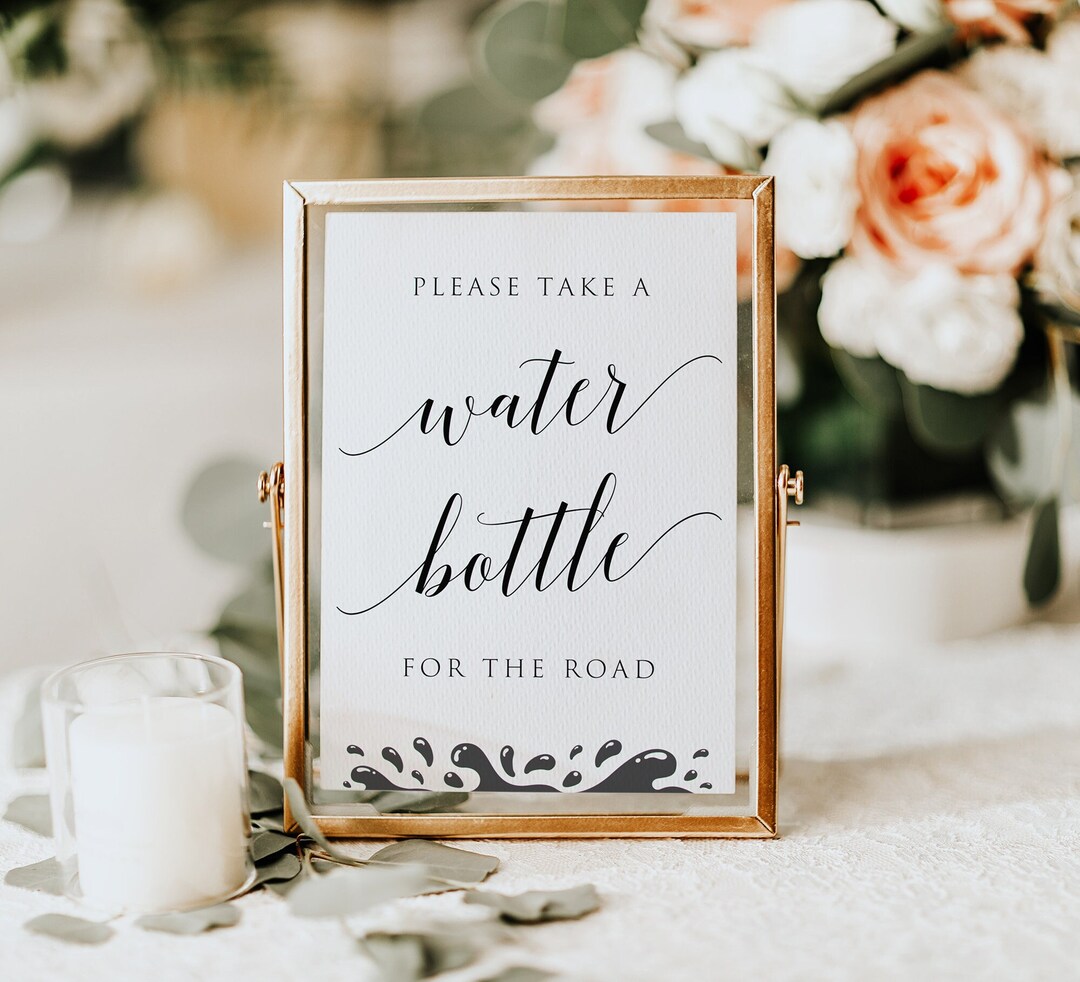 Please Take A Water Bottle for the Road, Editable Template, Wedding ...
