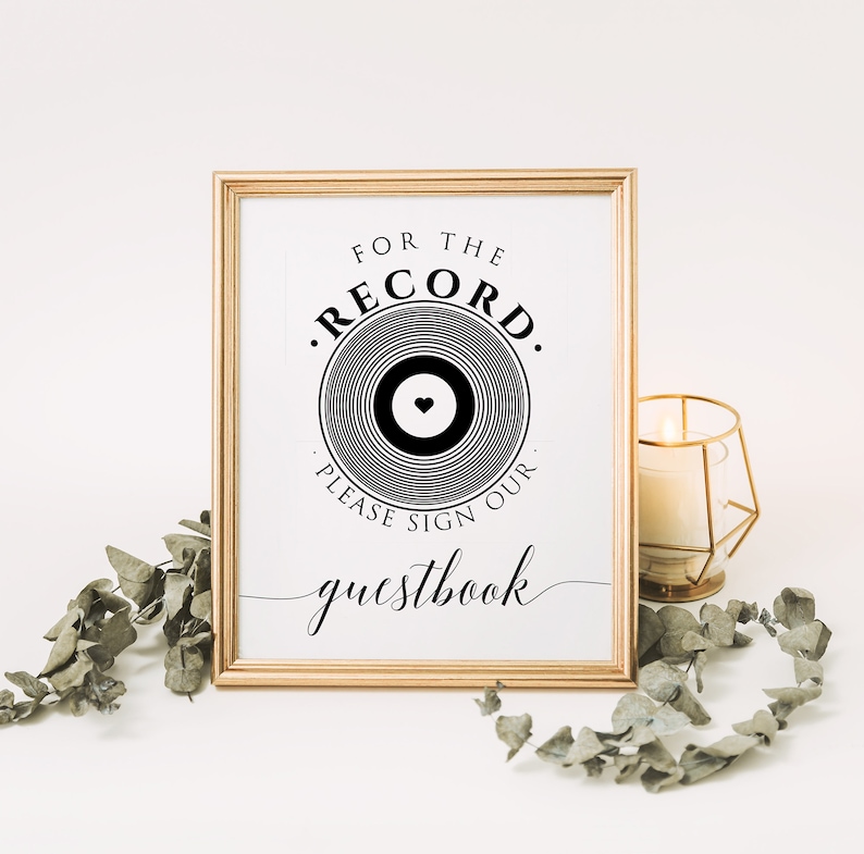 For the Record Sign Sign Our Record Guest Book Record - Etsy