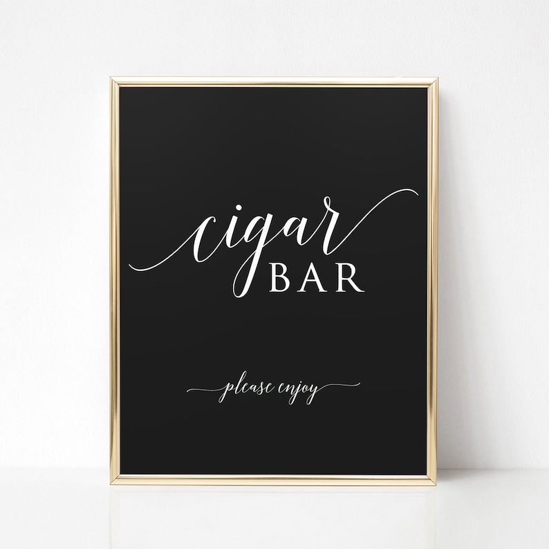 Printable Cigar Bar Sign Wedding Cigar Bar Template Gold - Etsy