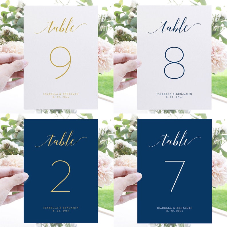 Printable Table Number Cards Gold Table Number Signs Gold | Etsy