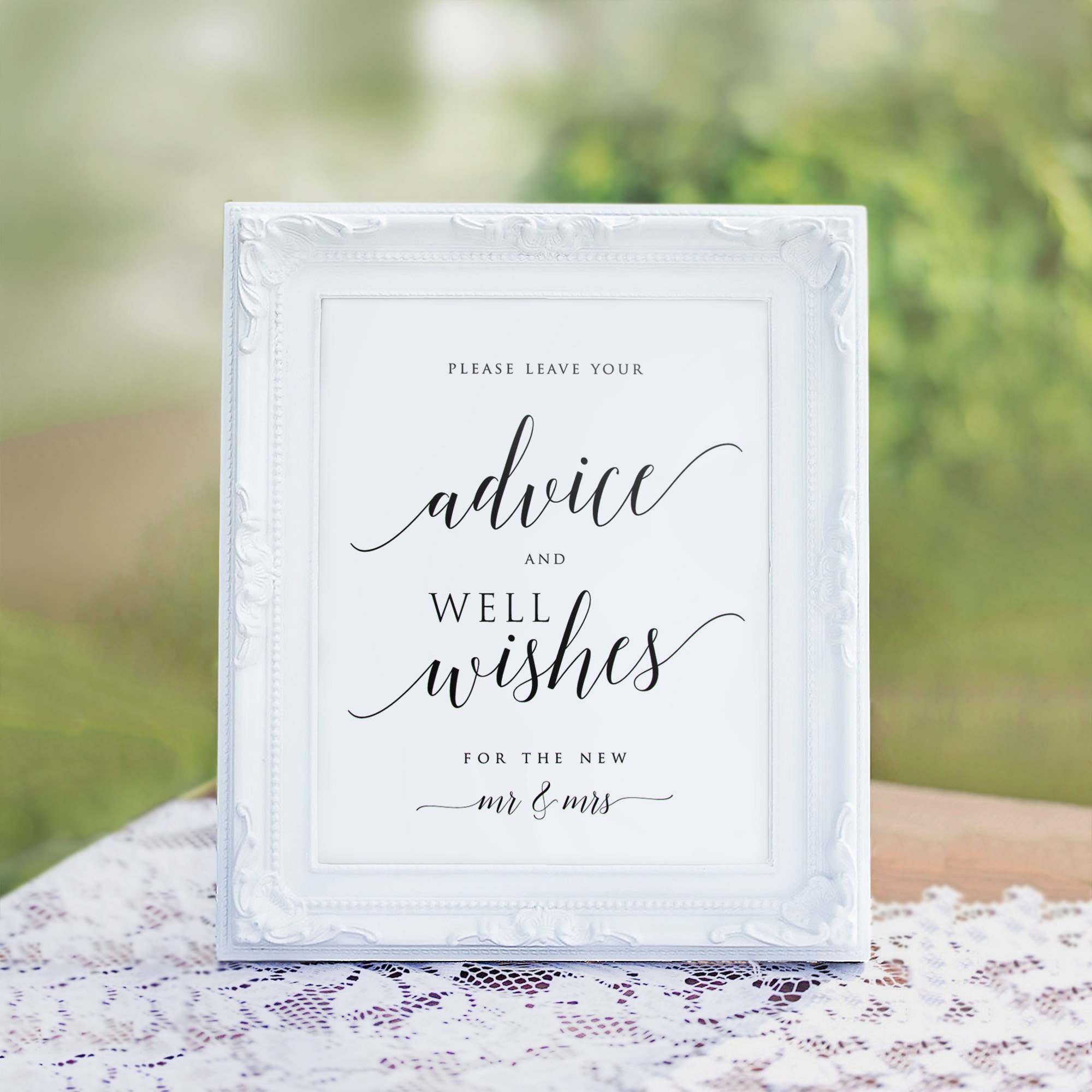 Printable Advice And Wishes Sign Advice And Wishes Advice Etsy
