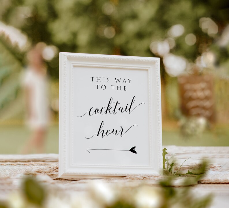 This Way to Cocktail Hour Cocktail Hour Sign Cocktail Hour | Etsy