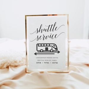 Wedding Shuttle Service Sign, Wedding Shuttle Sign, Shuttle Service ...