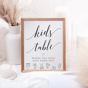Printable Kids Table Sign, Editable Kids Table Sign Template, Wedding ...