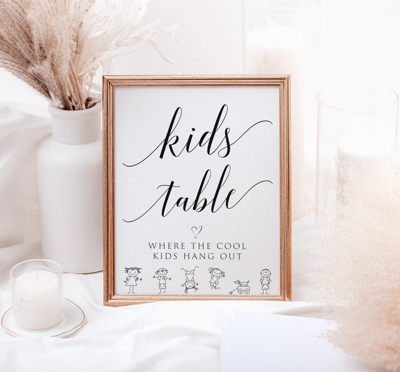 Printable Kids Table Sign Editable Kids Table Sign Template - Etsy