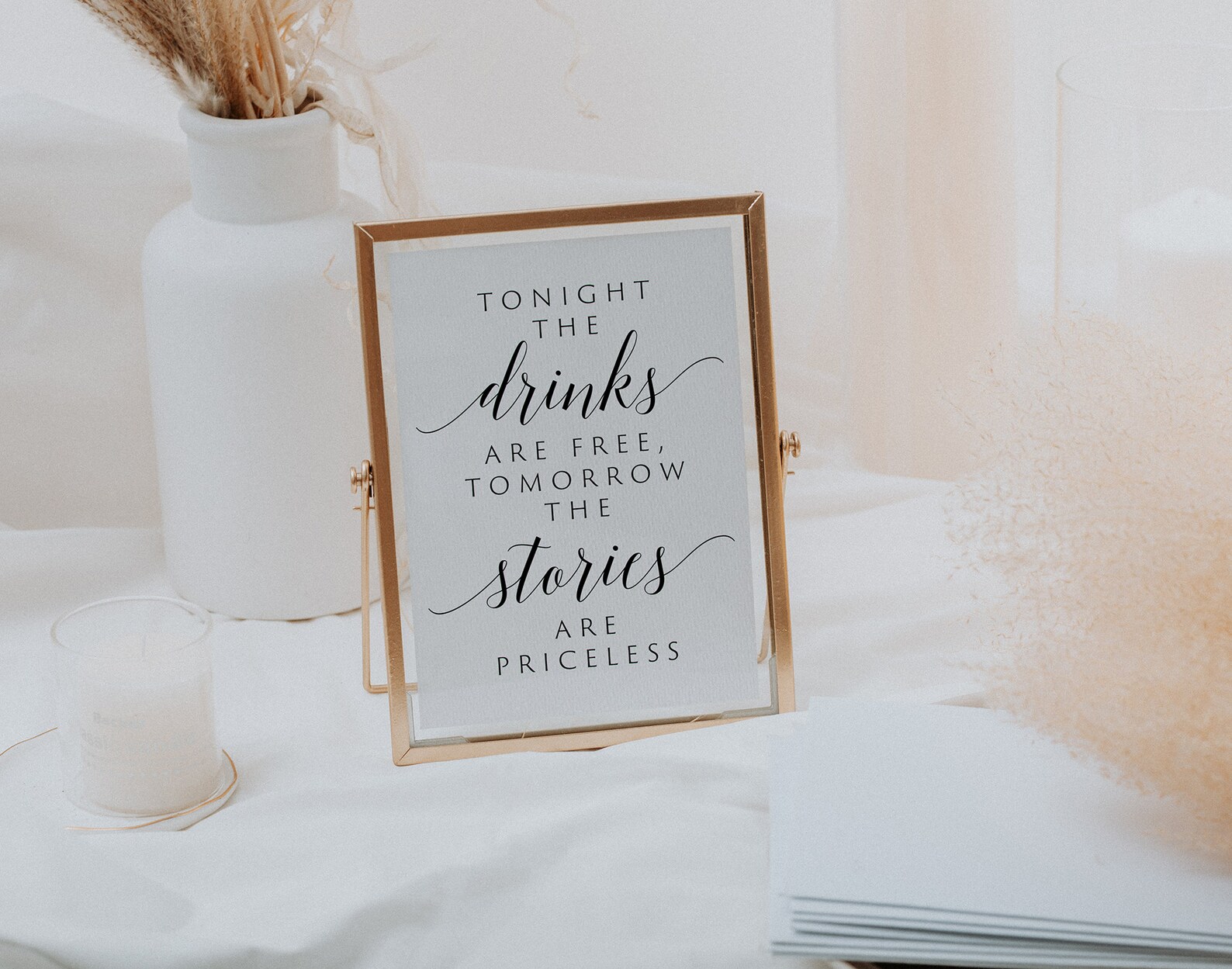 Printable Open Bar Sign Tonight's Drinks Are Free and | Etsy