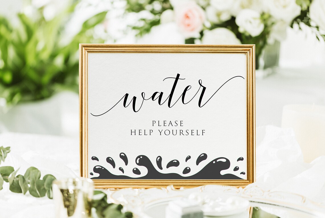 Water Please Help Yourself Printable Water Sign Water | Etsy