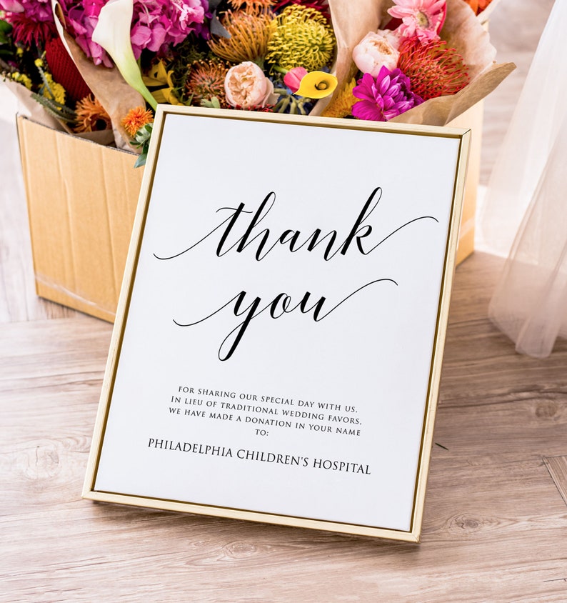 Printable Thank You Sign Thank You Sign Template Wedding - Etsy