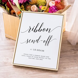 Printable Ribbon Send off Sign, Send off Sign, Send off Ideas, Ribbon ...